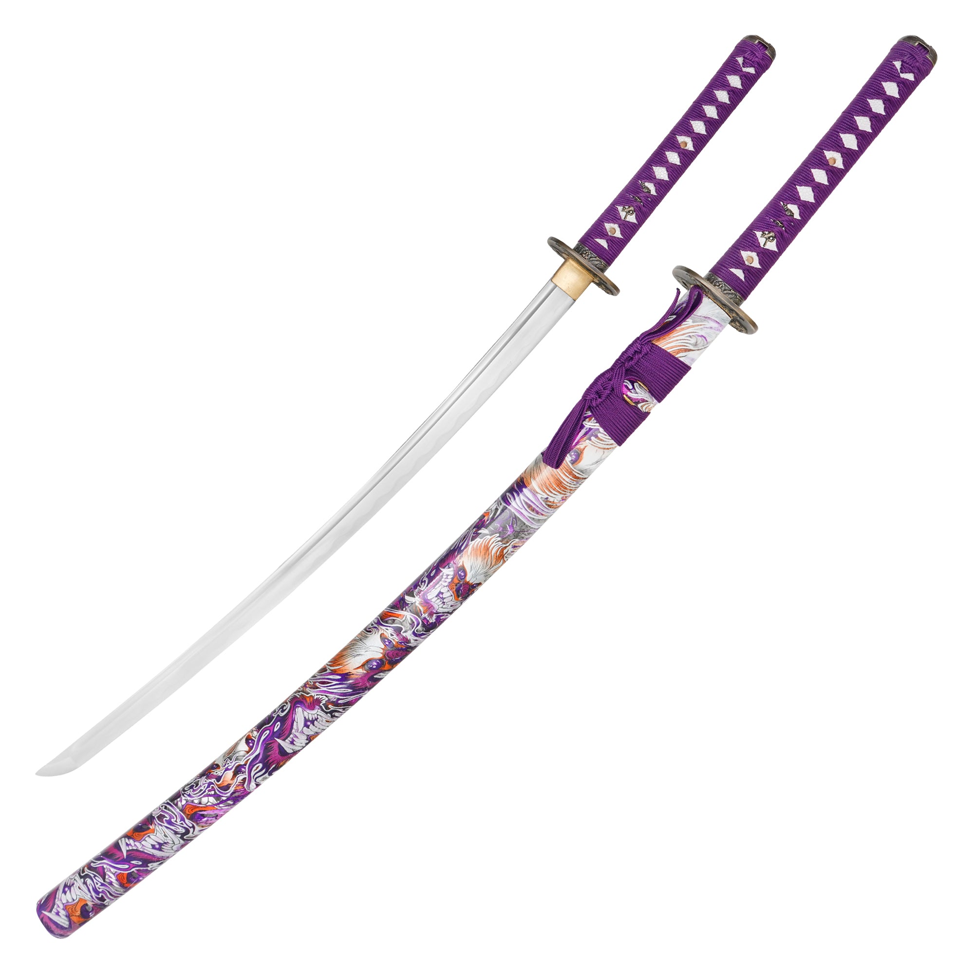 40" Purple Carbon Steel Katana | Hand-Forged Display Sword – Neptune