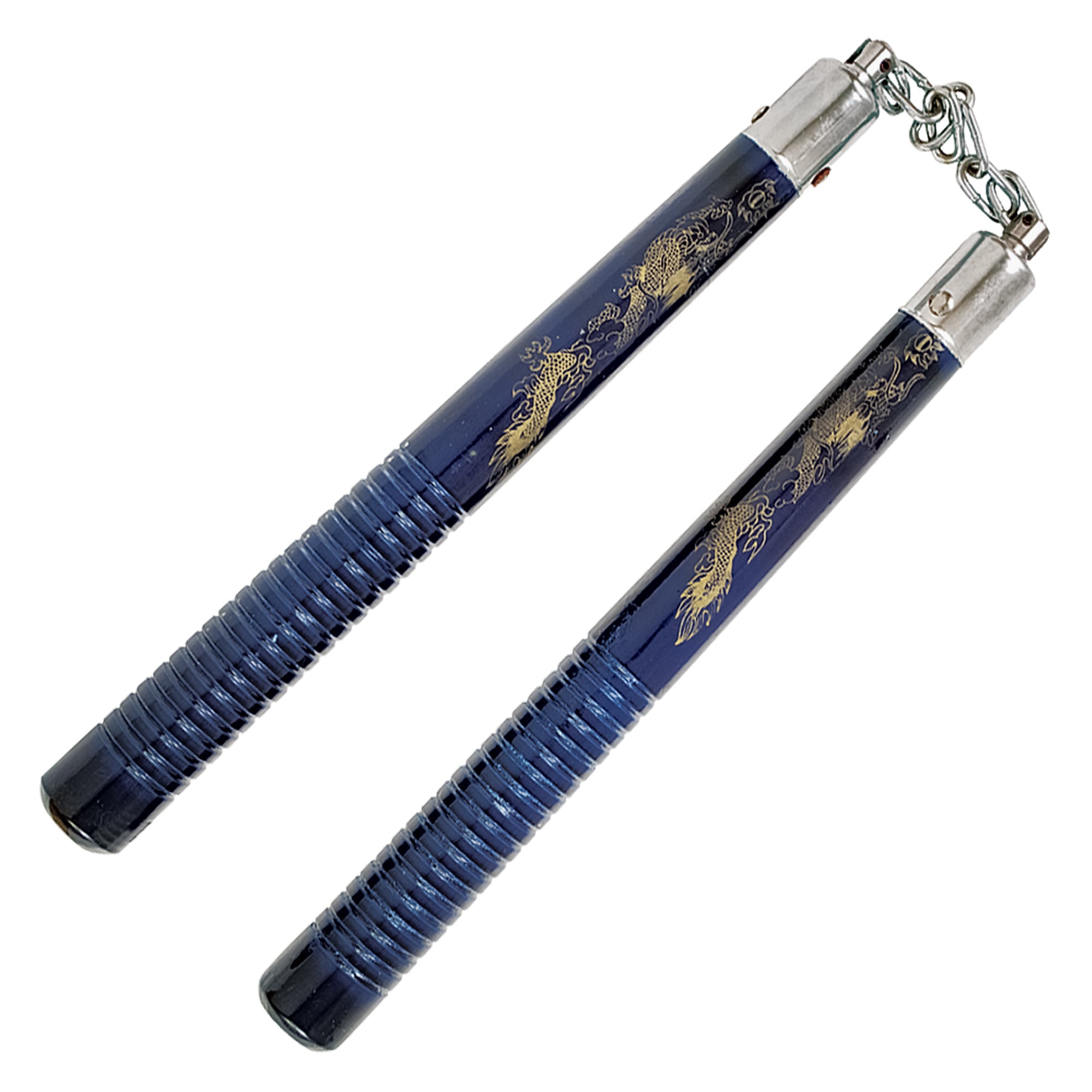 12" Blue Dragon Wooden Nunchaku | Martial Arts Training Weapon – Neptune