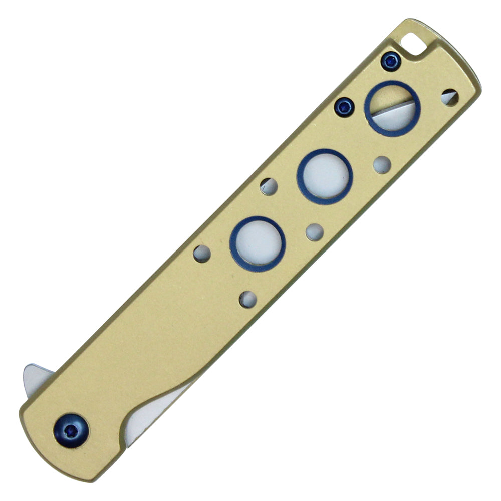 Wartech – 8" Gold | Spring Assisted Pocket Knife – Neptune