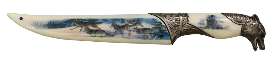 13 1/8" Dagger w/ Wolf Head Pommel, Includes Scabbard – Neptune