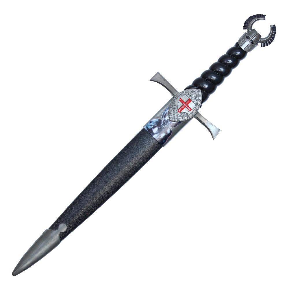 16" Black Templar Knight Dagger w/ Red Cross – Neptune