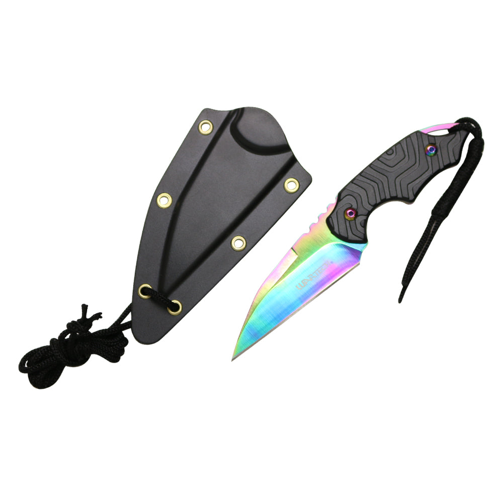 6-inch RainBow Blade Knife w Paracord and Sheath – Neptune