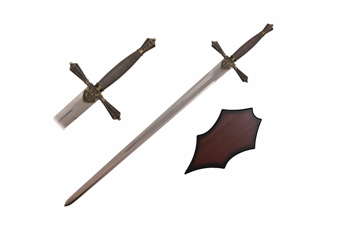 3-inch Medieval Sword w Wooden Plaque – Neptune