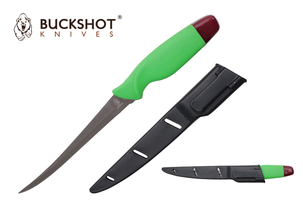 GREEN plastic handle filet knife with sheath – Neptune
